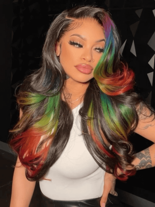 christmas color human hair wig – Dorsanee Hair
