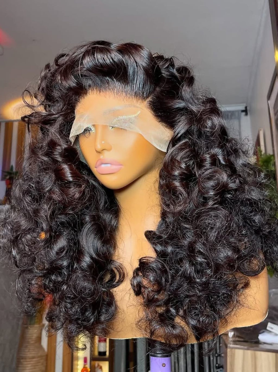 42 40 38 34 32 30 inch Buss Down Knee Length 13x4 Lace Front Hair Wig ...