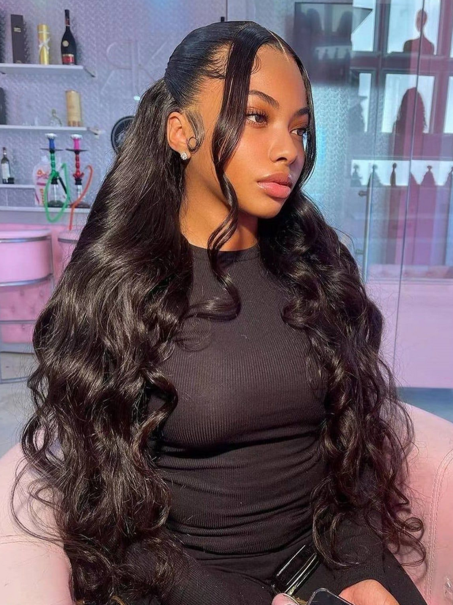 42 40 38 36 34 32 30 inch Buss Down Knee Length Lace Front Hair Wig – Dorsanee Hair