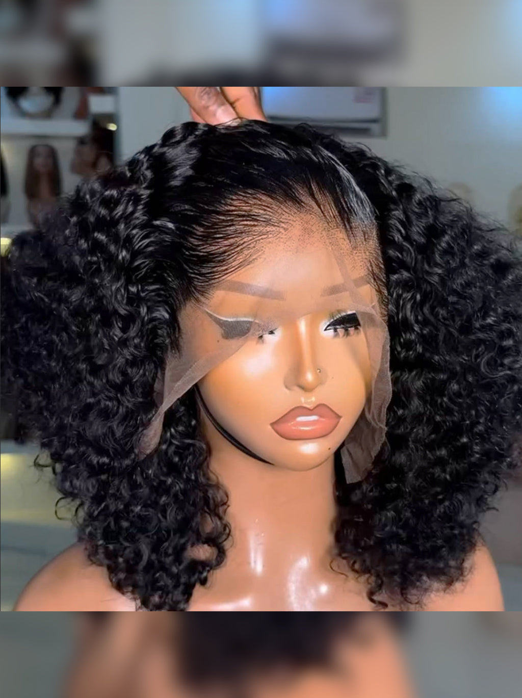 Elegant Short Bob Kinky Curly 13x4 Lace Front Virgin Human Hair Wigs ...