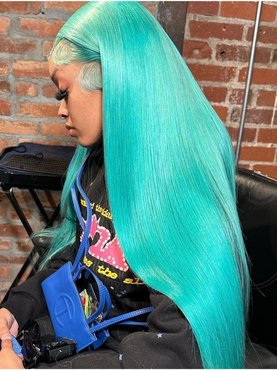 42 40 38 36 34 32 30 inch Buss Down Knee Length Lace Front Hair Wig ...