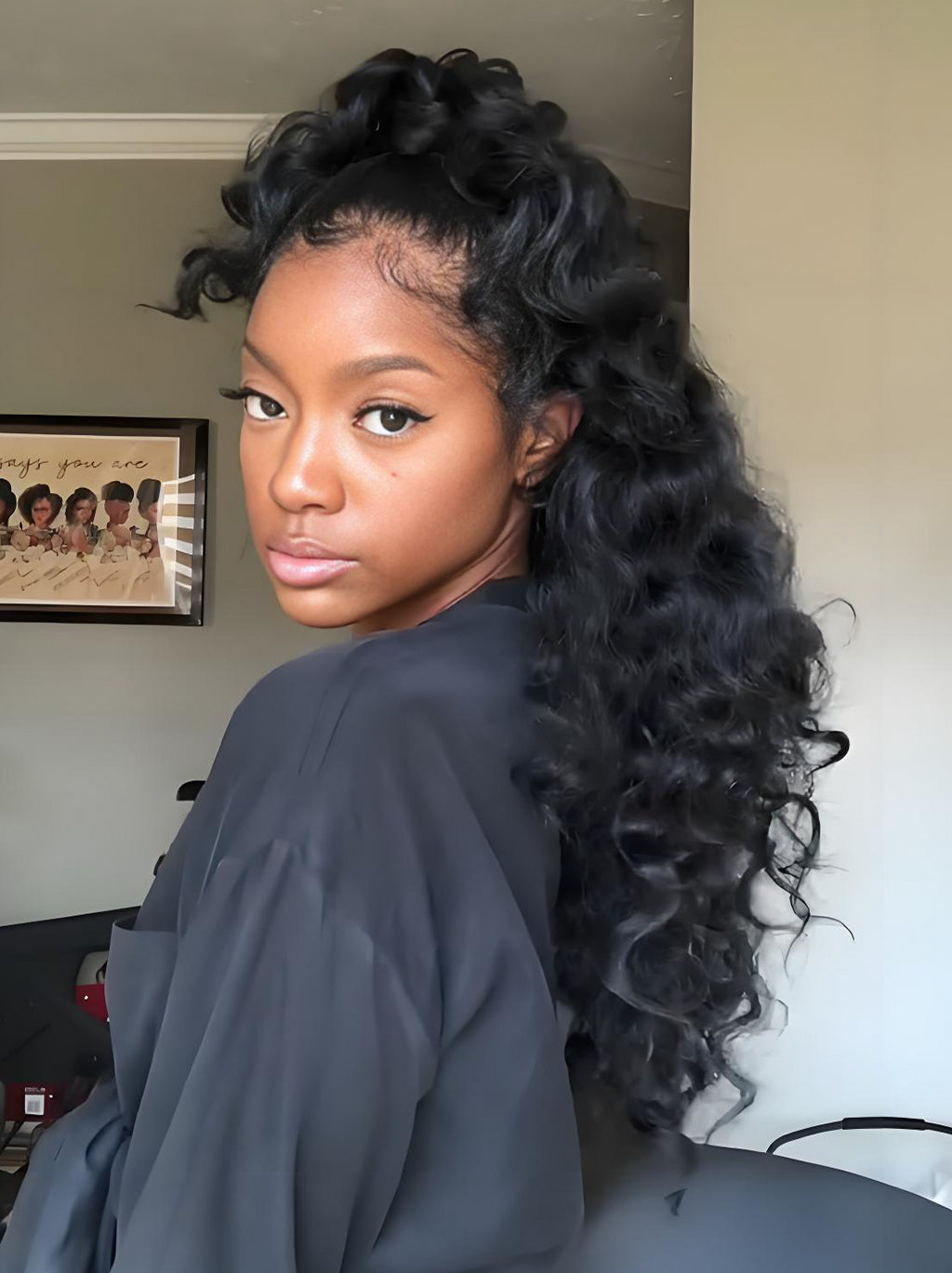 Dorsanee Voluminous Glam Loose Deep Wave Human Hair Wig 300 Density ...